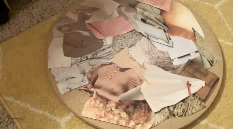 DIY/upcycled collage side table - homey homies